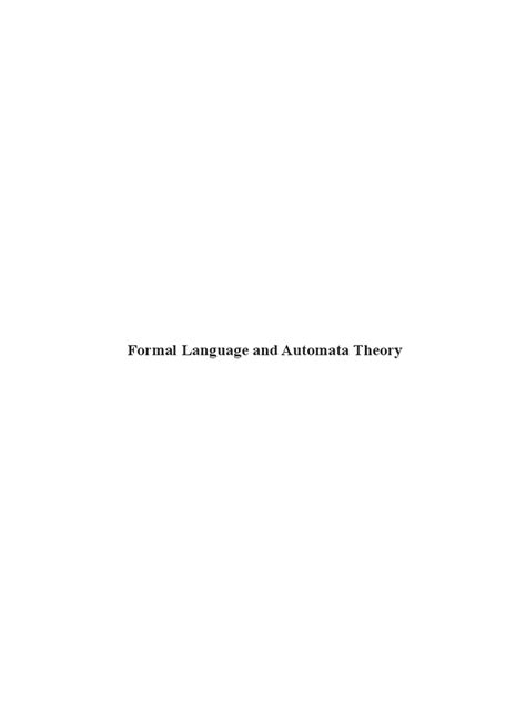 Formal Language And Automata Theory Pdf Automata Theory String Computer Science