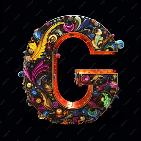 Premium Ai Image A Close Up Of A Fancy Letter G With A Black Background Generative Ai