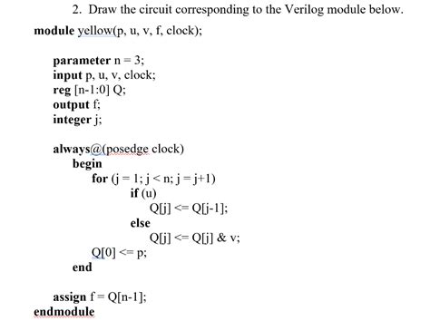 Solved 2 Draw The Circuit Corresponding To The Verilog