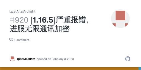 1 16 5 严重报错进服无限通讯加密 Issue 920 IzzelAliz Arclight GitHub