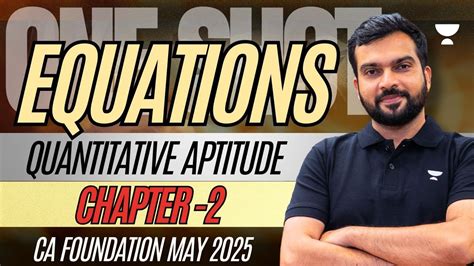 Ca Foundation May 2025 Equations Chapter 2 One Shot Qa Hitesh Parmar Youtube