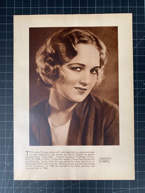 Vintage Virginia Cherrill Photoplay Portrait Ebay