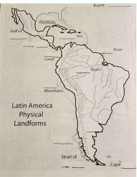 Latin America Physical Features Map Latin America Physical Map Quiz