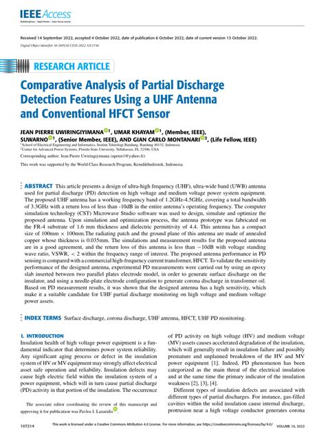 Pdf Comparative Analysis Of Partial Discharge Detection Features