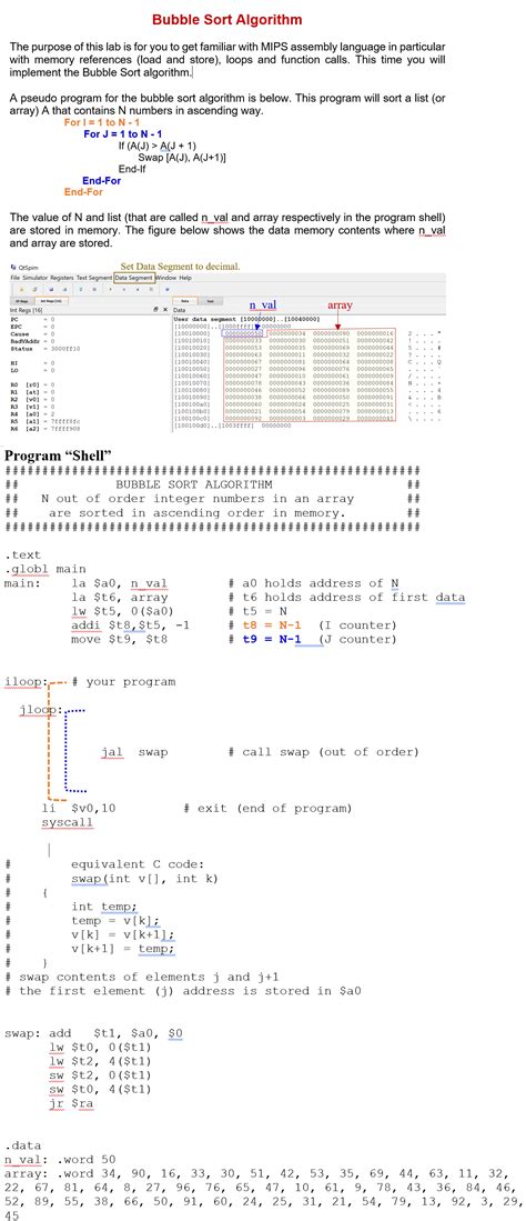 Bubble Sort AlgorithmThe Purpose Of This Lab Is For Chegg