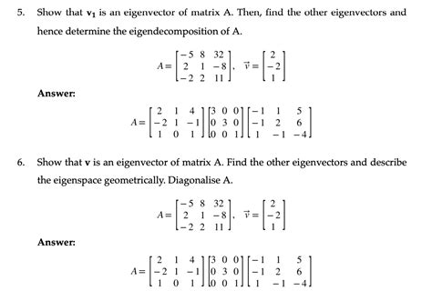 Solved Show That V1 Is An Eigenvector Of Matrix A Then