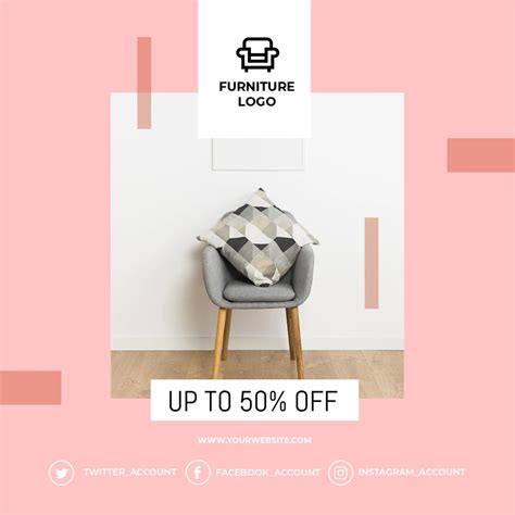 دانلود قالب لایه باز پست اینستاگرام مخصوص تبلیغ مبلمان و دکوراسیون