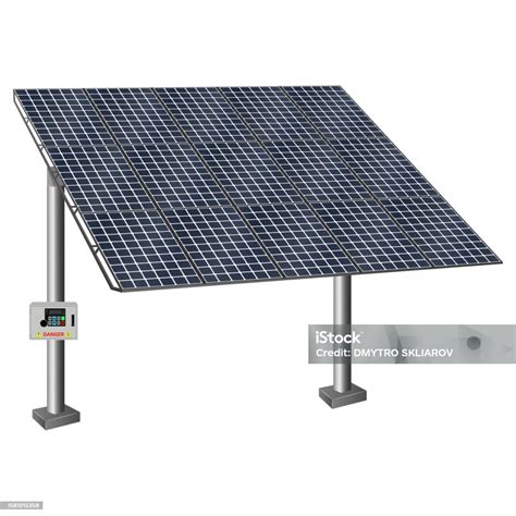 투명한 배경에 분리된 사실적인 3d 태양광 모듈 햇빛으로부터 대체 발전을 위한 태양 전지판의 벡터 그림 현대 재생 에너지 기술 장비 0명에 대한 스톡 벡터 아트 및 기타