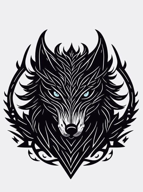 터 화난 ⁇ 대 머리 실루 ⁇ 신화 로고 단색 디자인 스타일 미술 작품 일러스트레이션 프리미엄 벡터