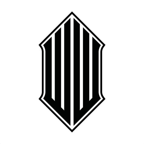 Ww Logo Monogram With Shieldshape And Outline Design Template Vector Icon Abstract 16565998