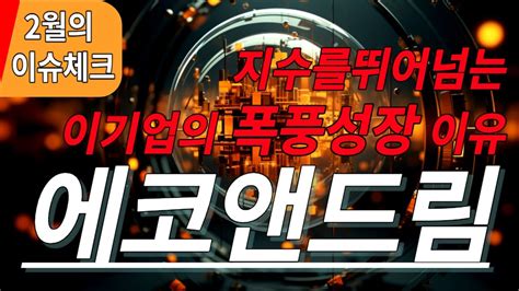 에코앤드림 지수를 뛰어넘는 주가상승의 이유는 Youtube