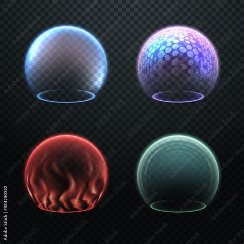 Colorful Force Field Set Isolated On Transparency Background Various