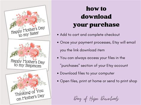 Printable Stepmom Mothers Day Card Happy Mothers Day To My Stepmom