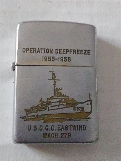 Vintage 1956 Zippo Lighter Operation Deep Freeze Uscgc Eastwind Ship