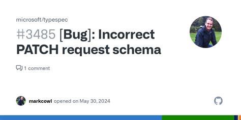 Bug Incorrect Patch Request Schema · Issue 3485 · Microsoft