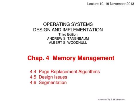 PPT OPERATING SYSTEMS DESIGN AND IMPLEMENTATION Third Edition ANDREW S TANENBAUM ALBERT S