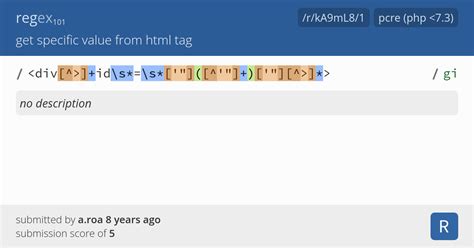 Regex101 Get Specific Value From Html Tag