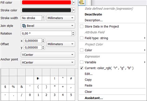 qgis how to show data defined centroid fill marker font in the legend