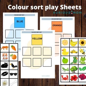 Colour Sort Sheets By Kuriousmom TPT