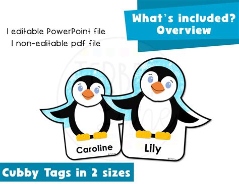 Editable Winter Penguin Cubby Tags Winter Cubby Tags Made By Teachers