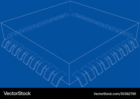 3d Microchip Rendering Royalty Free Vector Image