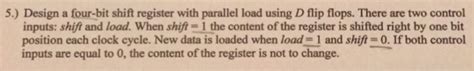 Solved 5 Design A Four Bit Shift Register With Parallel