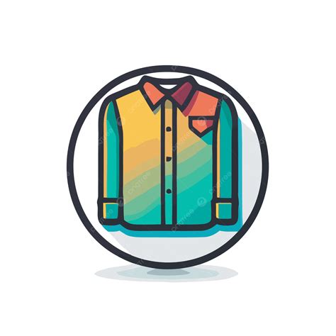 Colorful Round Shirt Icon Vector A Simplistic Colorful Icon Of Shirt
