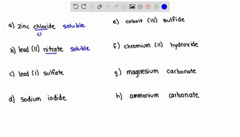 SOLVED On The Basis Of The General Solubility Rules Given In Table Predict Which Of The