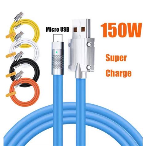 W A Super Fast Charger Liquid Silicone Usb Cable Charger Data Cable Bold Data Line V G