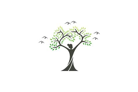 Premium Vector Lady Tree Logo Nature Icons