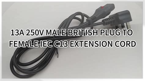 13a 250v Male British Plug To Female Iec C13 Extension Cord Buy 13a