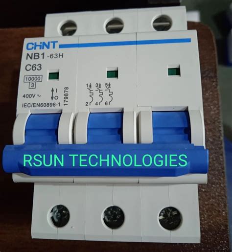 Triple Pole Chint Mcb 63 Amper 3 Poles Chint Make C Curve Nb1 63h