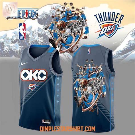 Oklahoma City Thunder X One Piece Collab Jersey Dimplestartshirt