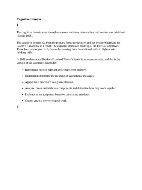 Cognitive Domain Pdf