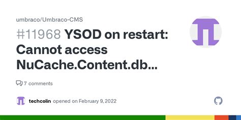 YSOD On Restart Cannot Access NuCache Content Db Because It Is Being