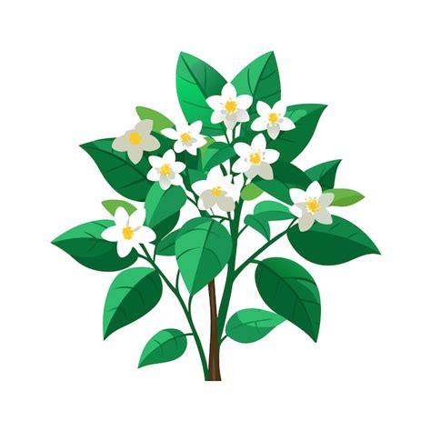 Premium Vector Beautiful Flowers Tree And Bush Flat Style Vector