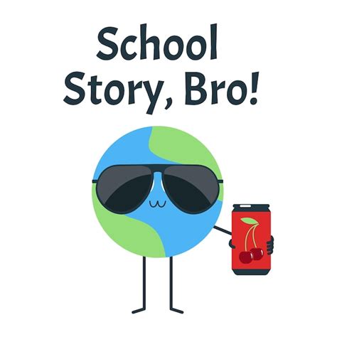 Premium Vector A Cartoon Image Of A Globe With A Mug That Says School