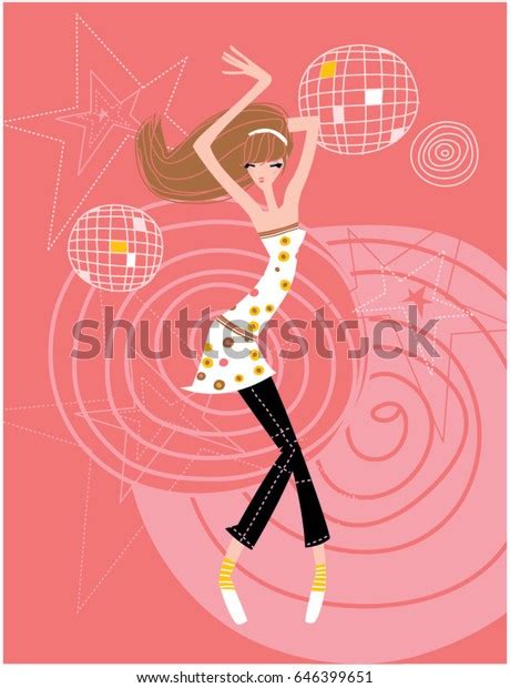 Fashion Girl Dancing Night Club Vector Stock Vector Royalty Free