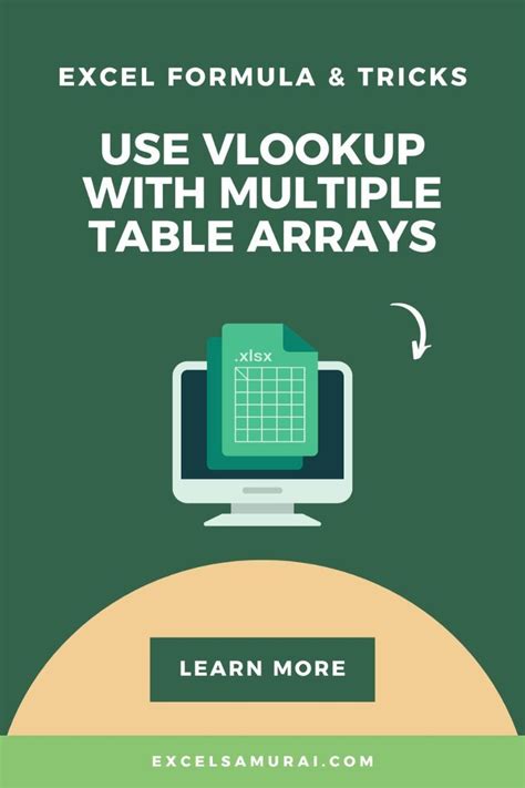 Excelsamurai On Linkedin Use Vlookup With Multiple Table Arrays A Complete Guide Master Vlookup