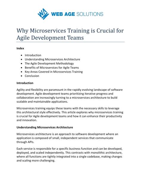 Ppt Why Microservices Training Is Crucial For Agile Development Teams