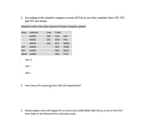 Solved According To The Simplest Computer System 16 ﻿bit