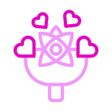 Bouquet Icon Duocolor Pink Style Valentine Illustration Vector Element