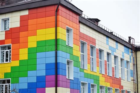 Multicolor Colored Facade Stock Image Image Of City 267987011