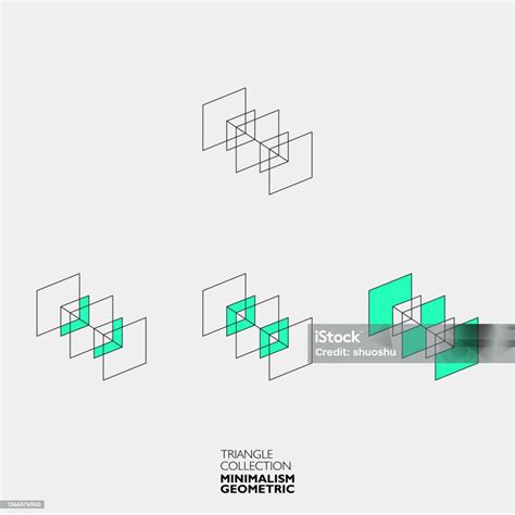 3d 컬러 미니멀리즘 마름모꼴 삼각형 선 구조 패턴 세트 시점에 대한 스톡 벡터 아트 및 기타 이미지 시점 삼각형 입체 이미지 Istock