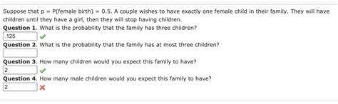 Solved Suppose That P P Female Birth A Couple Chegg Com