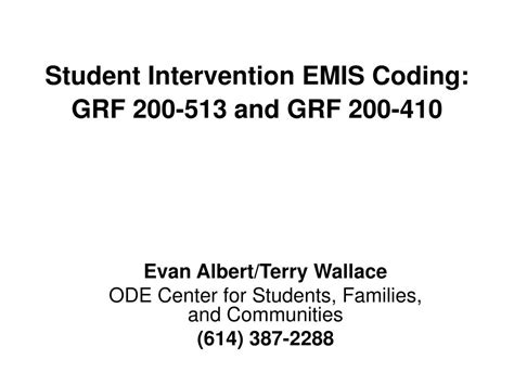 Ppt Student Intervention Emis Coding Grf 200 513 And Grf 200 410
