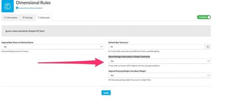 show hide dimensional info on magento order comments shipperhq docs
