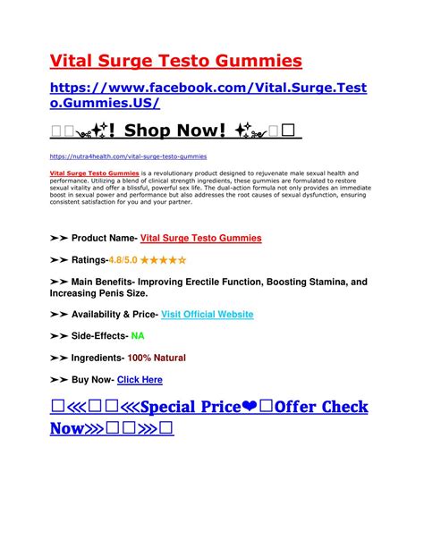 Vital Surge Testo Gummies For Sex Pdf To Flipbook