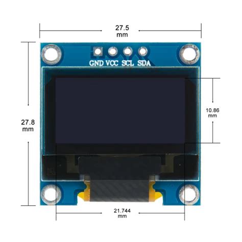 0 96 Inch Oled Display Module 128x64 Resolution I2c Interface