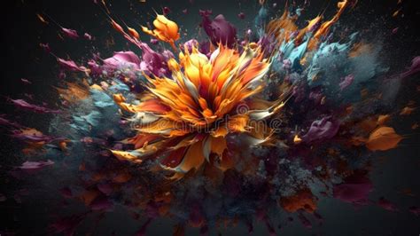 Surreal Flower Explosion Floral Background Fresh Beautiful Vibrant